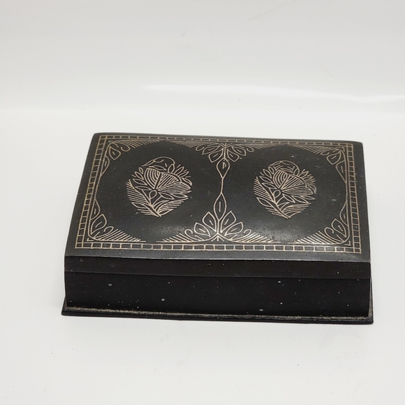 Other | Vintage Iron Betel Nuts Supari Box Old Fine Gold Leaf Bidri ...